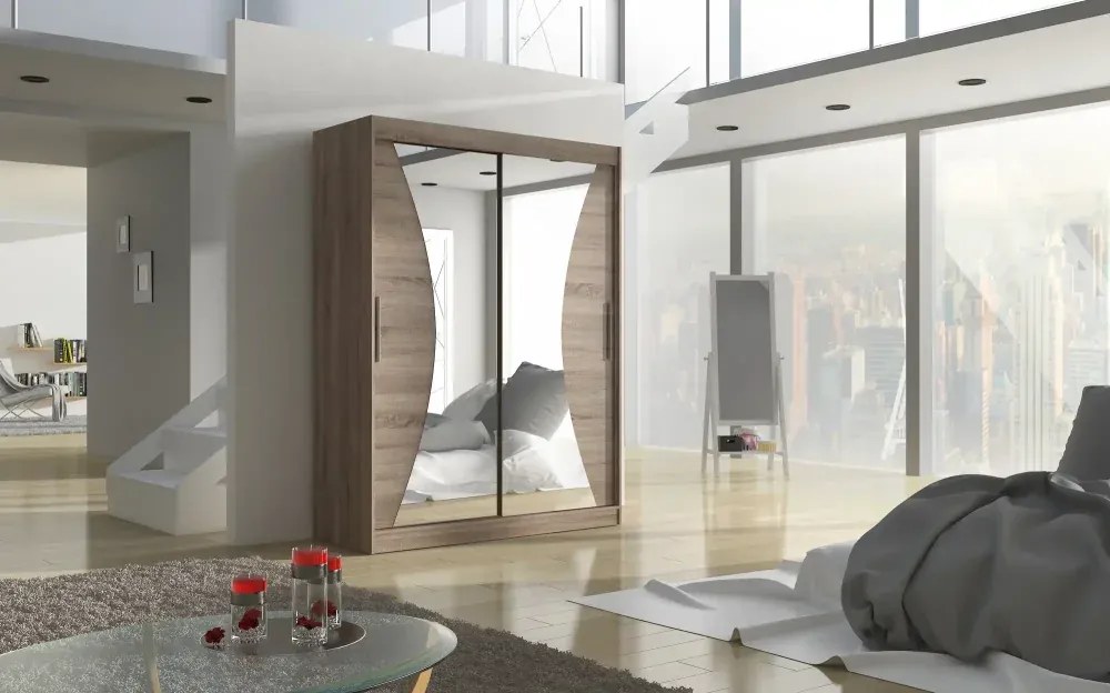Skříň posuvná se zrcadlem MAX 150 lanýž