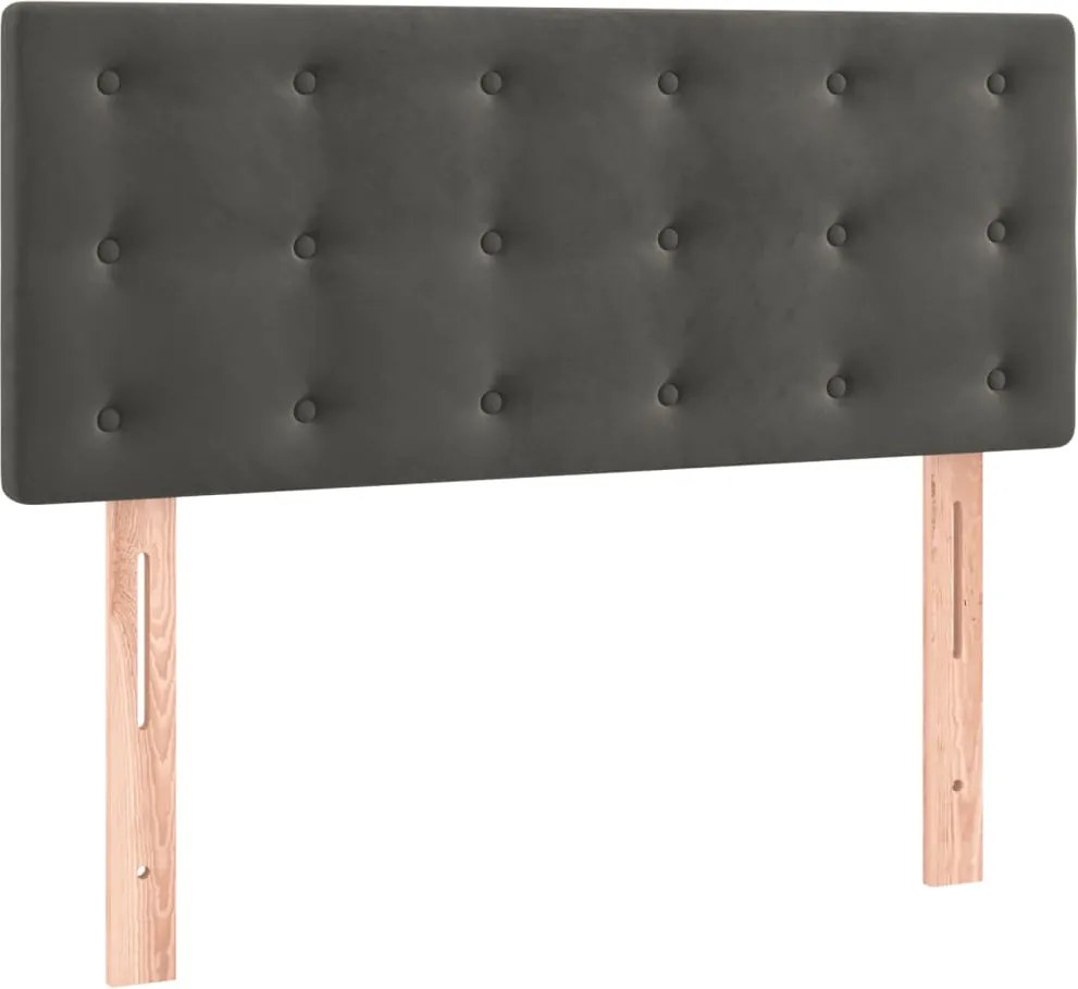 Box spring postel s matrací tmavě šedá 90x190 cm samet 3127704