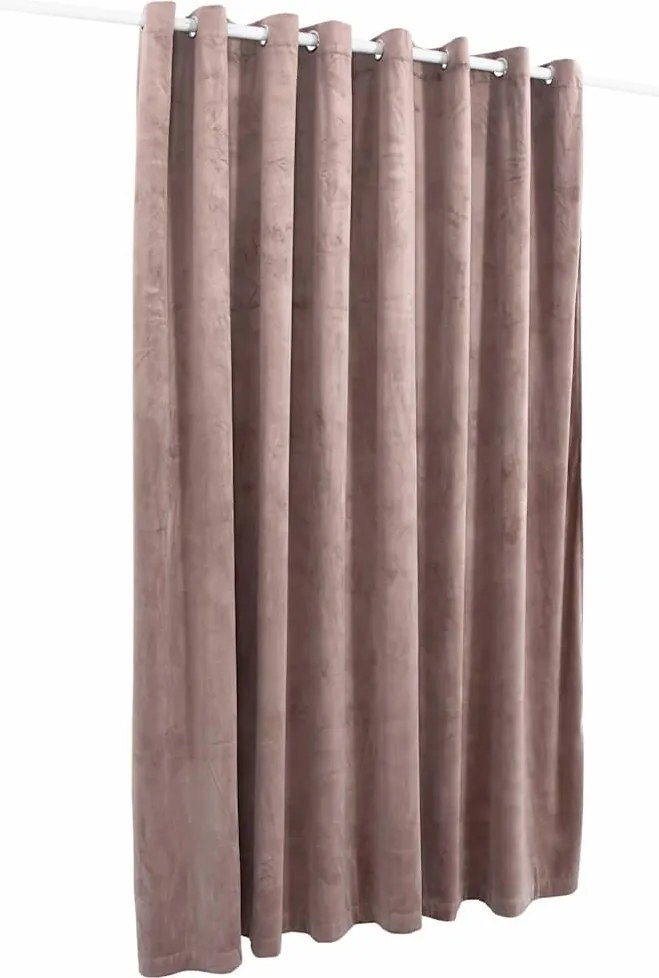 Zatemňovací závěs s kroužky sametový starorůžový 290x245 cm 134523