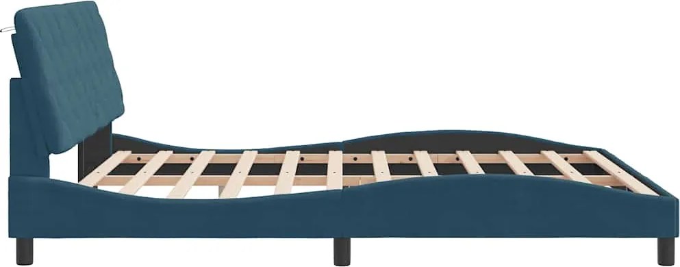Rám postele bez matrace tmavě modrý 180x200 cm samet 3207939