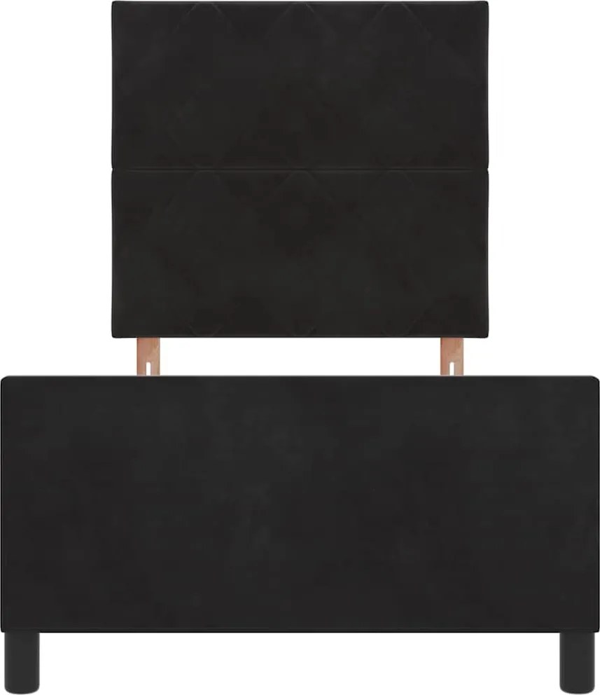 Postel s boxspringem s čelo Černá 100 x 200 cm samet 3344989