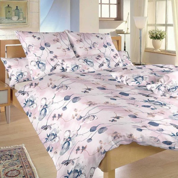 Dadka Povlečení bavlna Bloom elegance pudrová  240x220, 2x70x90 cm