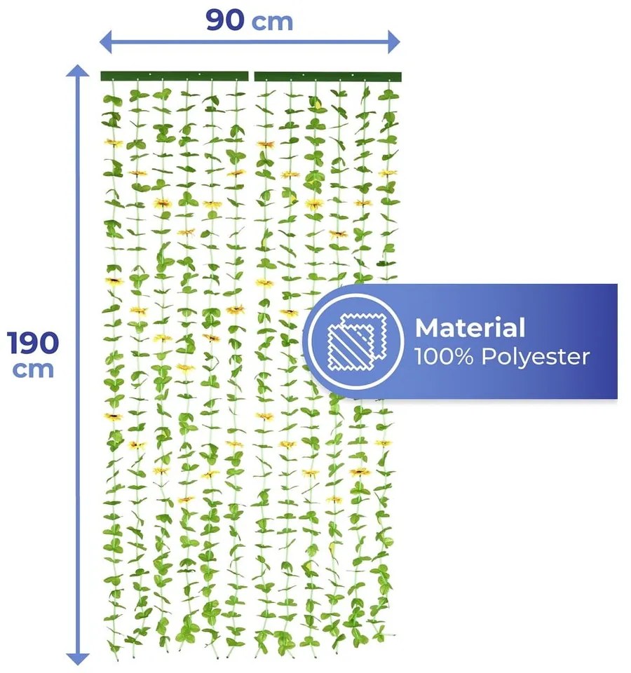 Žlutý/zelený závěs do dveří 90x190 cm Sunflowers – Maximex