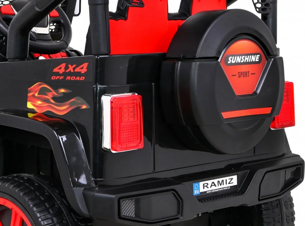 Ramiz Terénní autíčko Raptor Drifter plameny + ovladač + pohon 4x4 + úložný prostor + pozvolný rozjezd + MP3 LED