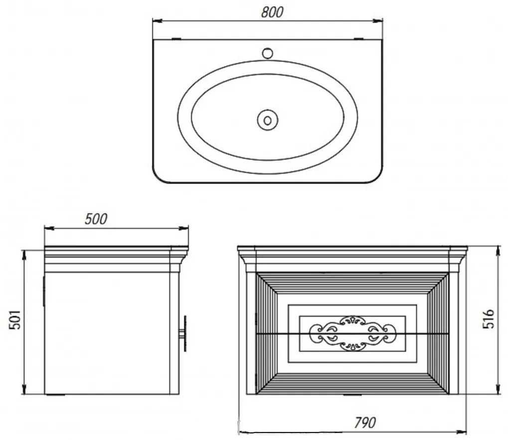 Lavedo Treviso White 80 koupelnová skříňka s umyvadlem