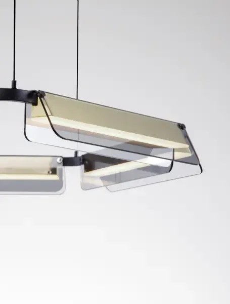 LED stmívatelné černo-zlaté moderní svítidlo Apnea 150