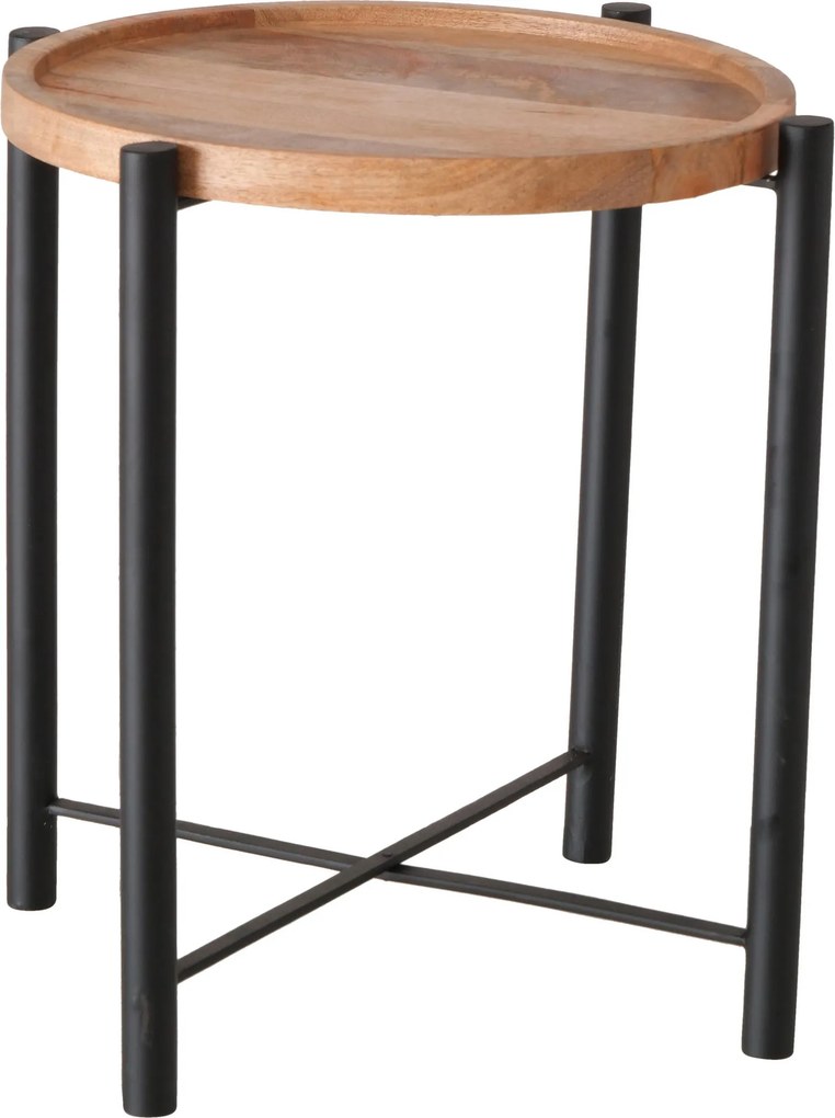 XXXLutz KONFERENČNÍ STOLEK, přírodní barvy, černá, dřevo, kov, 49/49/55 cm - Konferenční stolky - 004885462202