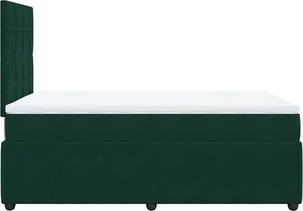 Box spring postel s matrací tmavě zelená 120 x 200 cm samet 3294613