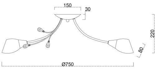 Brilagi - Přisazený lustr MEGAPOLIS 8xE14/60W/230V bronzová