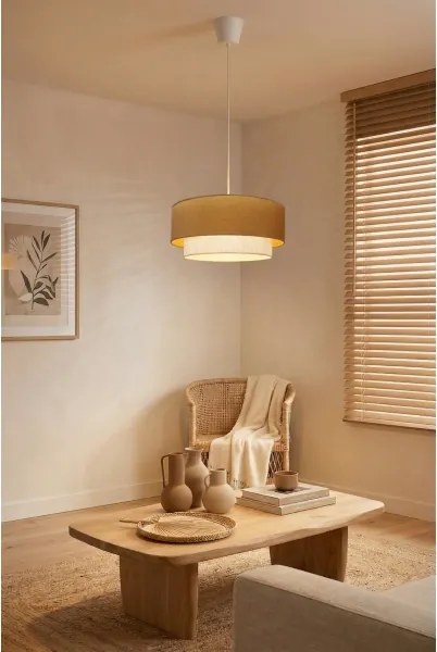 BRILAGI - LED Lustr na lanku BOHO ECO 1xE27/10W/230V pr. 40 cm béžová/krémová