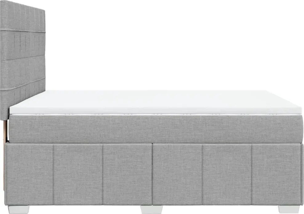 Box spring postel s matrací světle šedá 140 x 190 cm textil 3293963