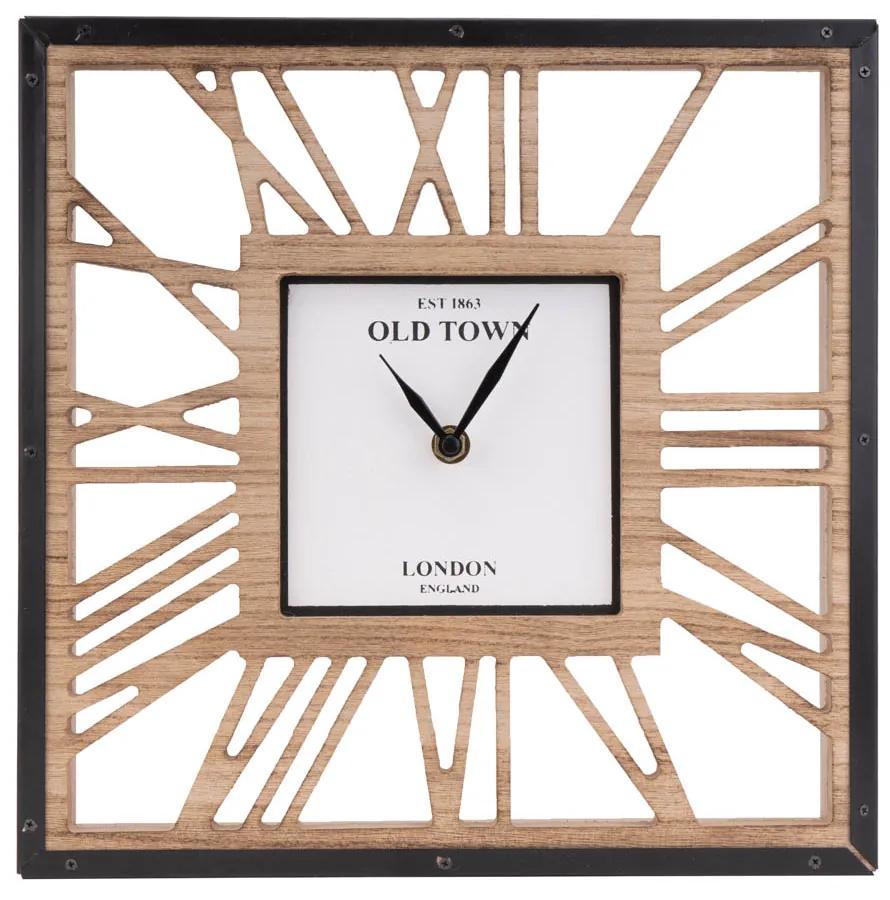 Sifcon Nástěnné dřevěné hodiny čtvercového tvaru CL1941