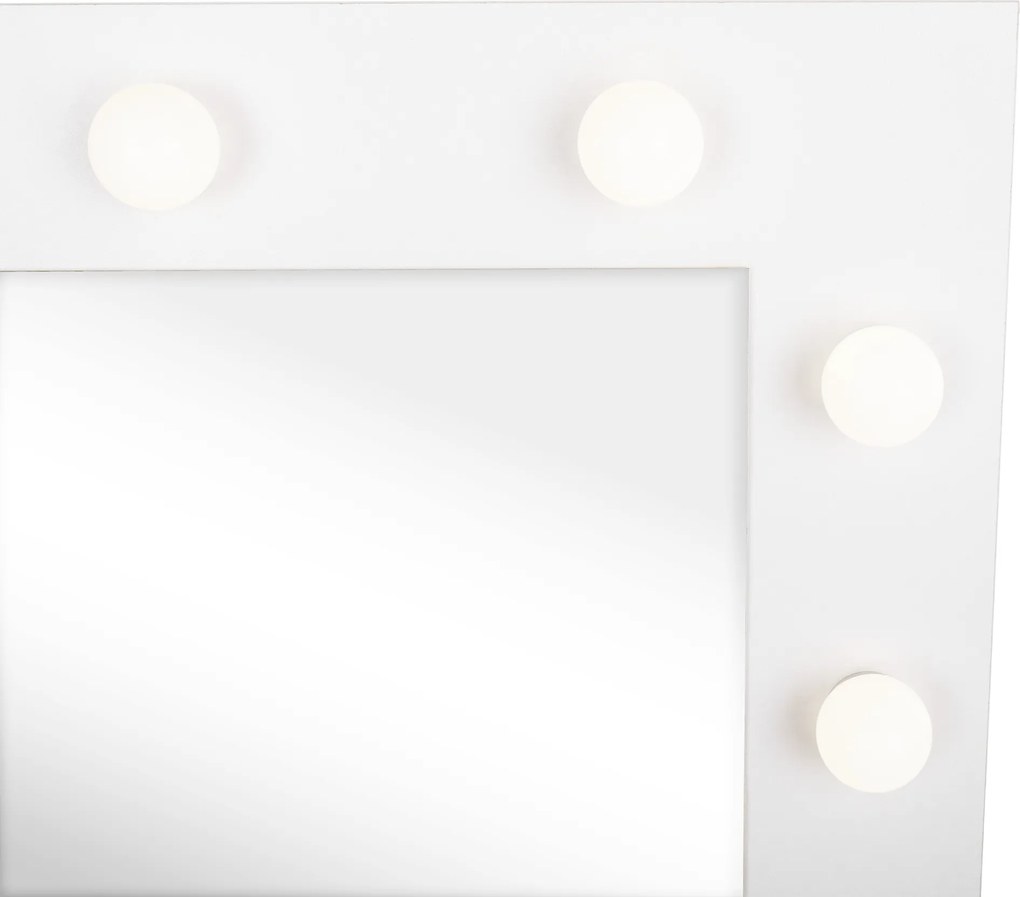 Toaletní stolek s LED osvětlením, bílá, LEDIO
