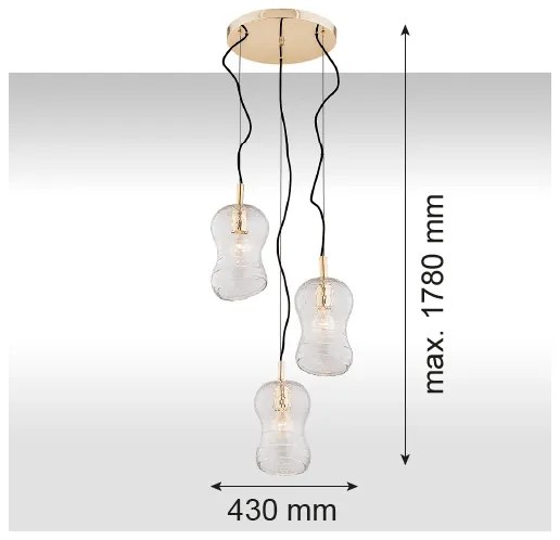 Argon 1464 - Lustr na lanku CADIZ 3xE27/15W/230V