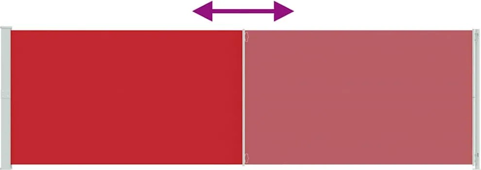 Zatahovací boční markýza 180 x 600 cm červená 317967