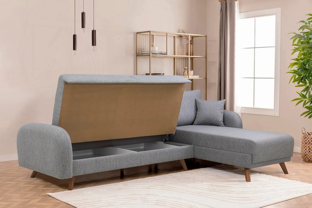 Hanah home Rohová pohovka HERA šedá pravá 297 cm 867UNQ1941