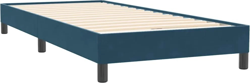 Postel Box Spring bez matrace tmavě modrá 80x220 cm samet 3315853