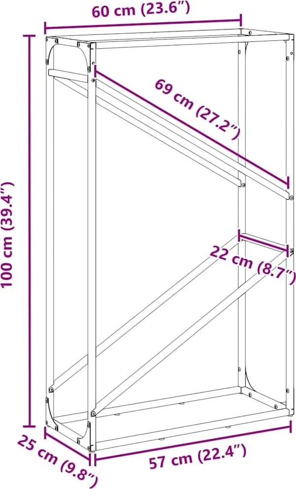 vidaXL Stojan na palivové dřevo Ocel válcovaná za studena [864328] Barva: Bílá