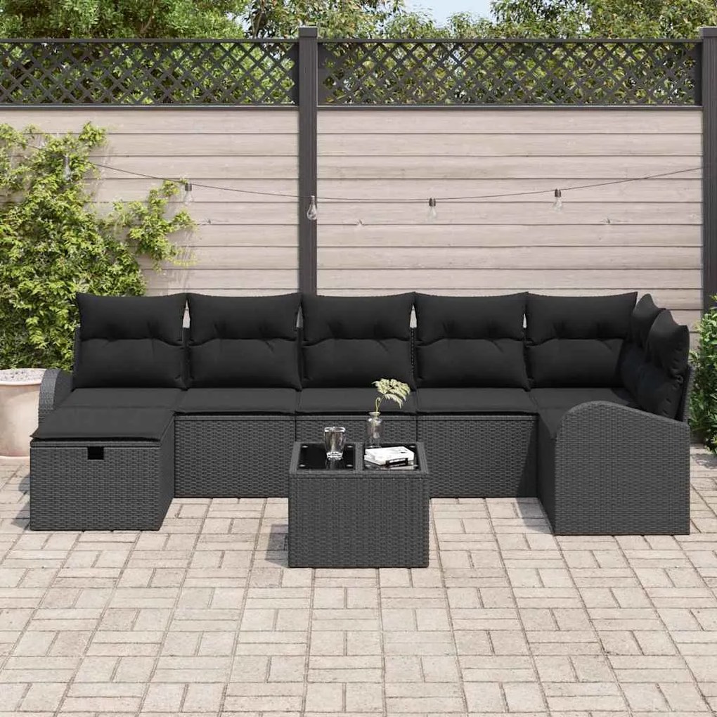 Set pohovek 8 ks Černá polyratan 3359112