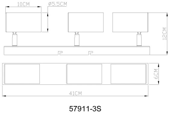 Globo 57911-3S - Bodové svítidlo ROBBY 3xGU10/25W/230V