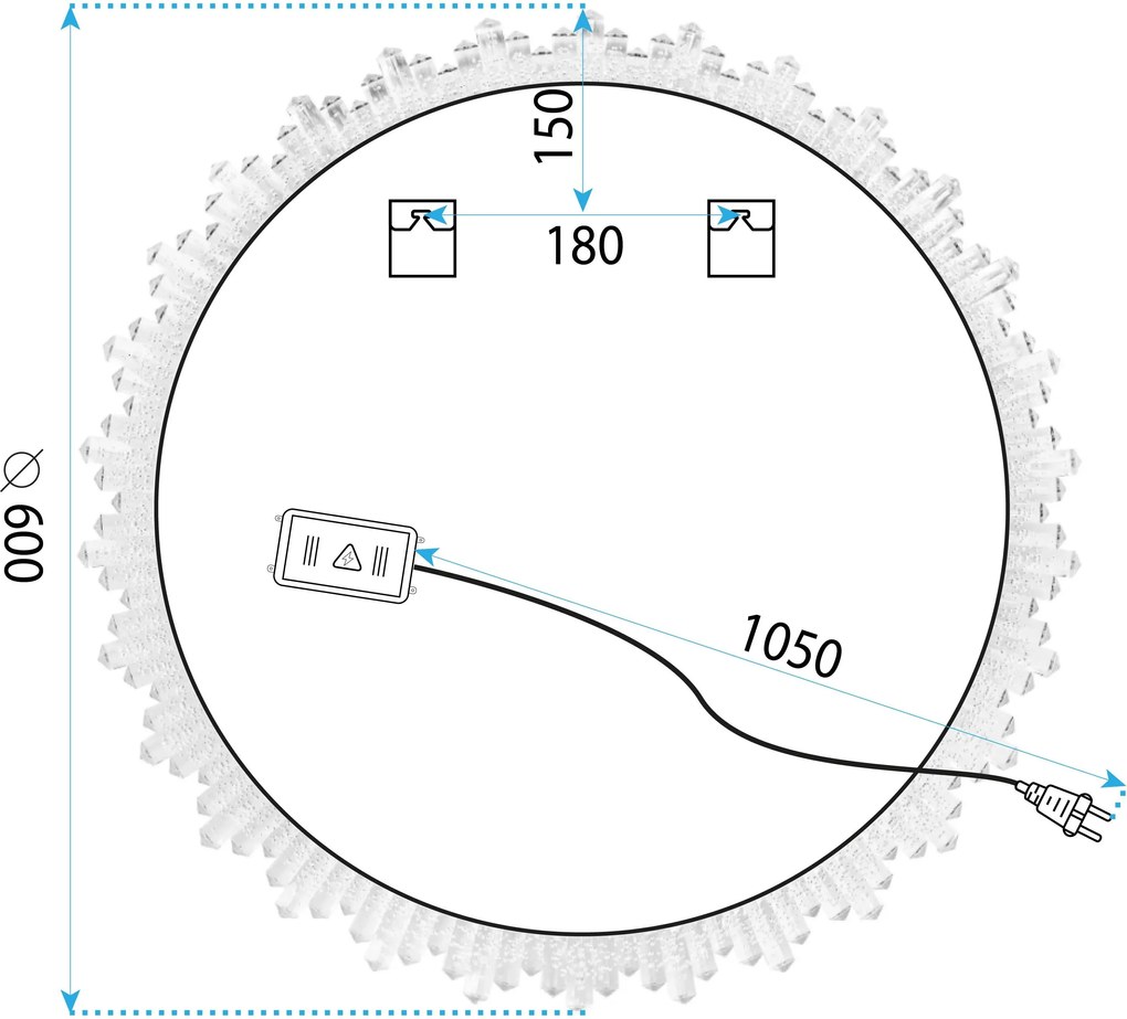 Tutumi Tutumi, LED zrcadlo 60cm YH-3564, HOM-01500