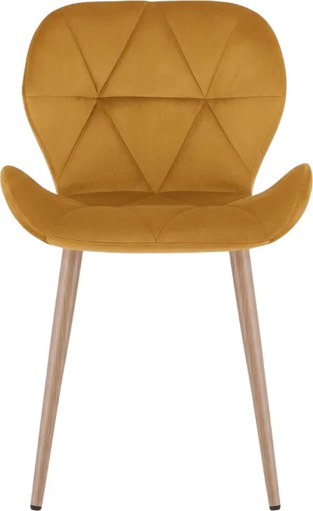 Jídelní židle MANGO VELVET, hořčicová