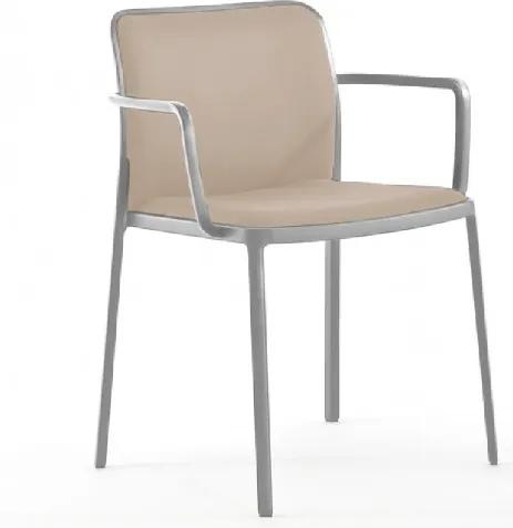 Kartell designové židle Audrey Armchair soft matný hliník