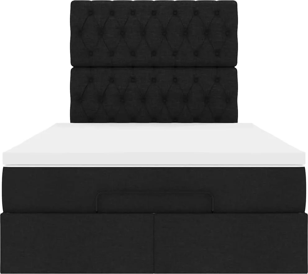 Osmanský rám postele s matrací černá 120x190 cm textil 3313225