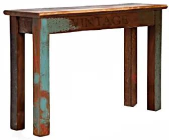 Stará Krása – Ruční výroba Úzký vintage konzolový stolek ke zdi 80x140x30 cm