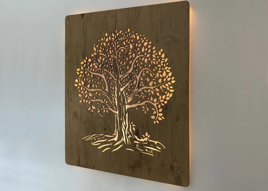 Li-Go "Lípa" světelný obraz 230V 70x85 cm provedení povrchu: dub
