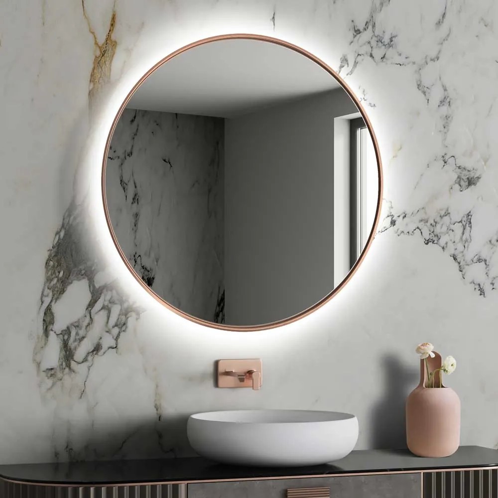 Zrcadlo Scandi Slim LED Copper Rozměr: Ø 120 cm