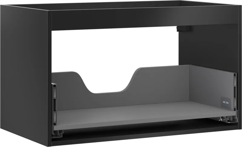 Mexen Box-A, závěsná skříňka 80 cm, 1 zásuvka, černá matná, 91AX0-0800-470-1-71