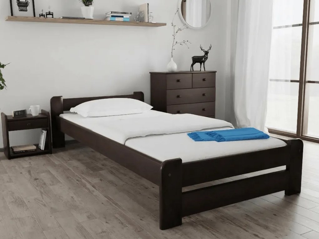 Postel Emily 80 x 200 cm, ořech Matrace: Matrace Coco Maxi 20 cm