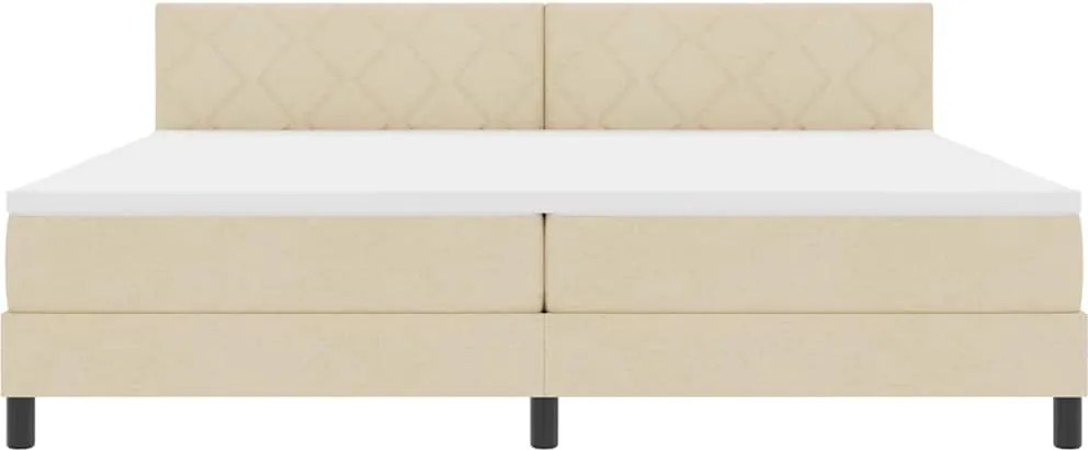 Postel s boxspringem s čelo Krémová 200 x 200 cm textil 3338795