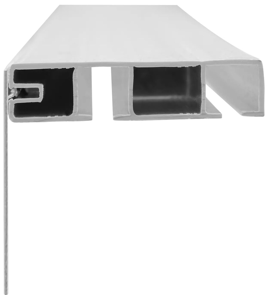 Dekodum Stropní kolejnice z PVC dvouřadá bílá s krytem Délka: 130 cm, Typ přichycení: háčky