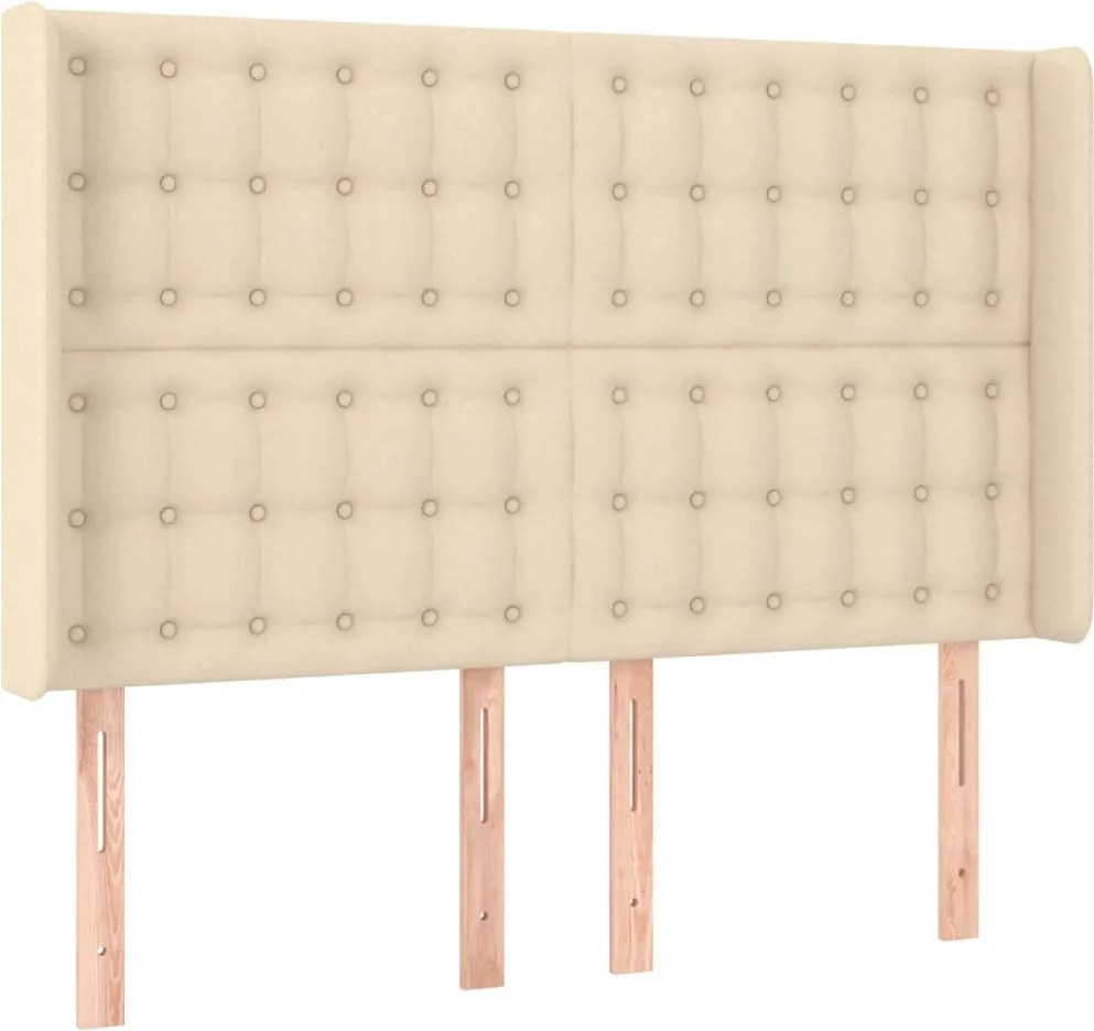 Box spring postel s matrací a LED krémová 140x190 cm textil 3139194