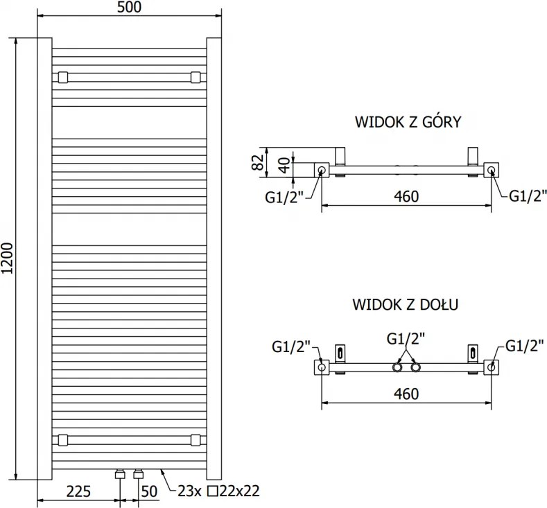Mexen Pluton, elektrické topné těleso 1200x500 mm + topná tyč 600 W, antracitová, W106-1200-500-2600-66
