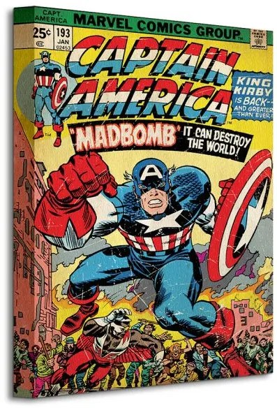 Obraz na plátně Marvel Captain America (Madbomb) 30x40cm WDC92178
