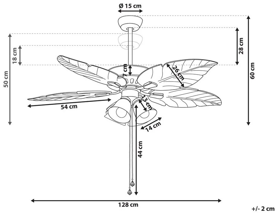 Stříbrný stropní ventilátor GILA Beliani