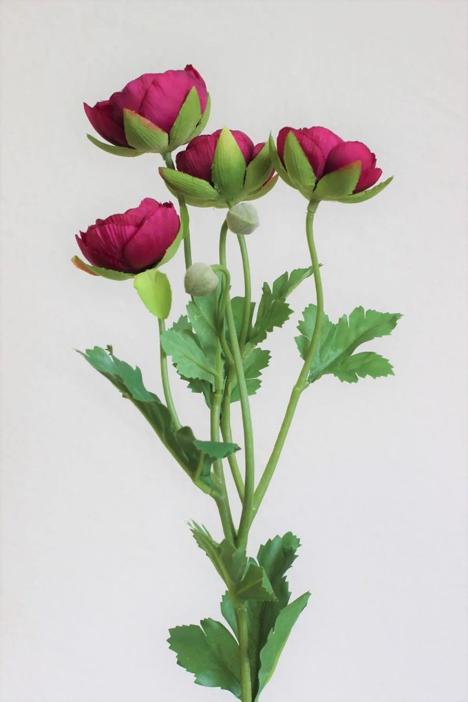 Cyklámenový umělý ranunculus 61cm