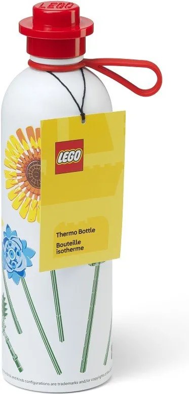 Červená/bílá kovová dětská termoska 560 ml Botanicals – LEGO®