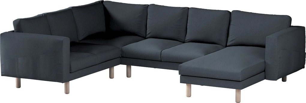 Potah na pohovku IKEA Norsborg rohová, 5-místná se šezlongem barva modrá látka pletený vzor