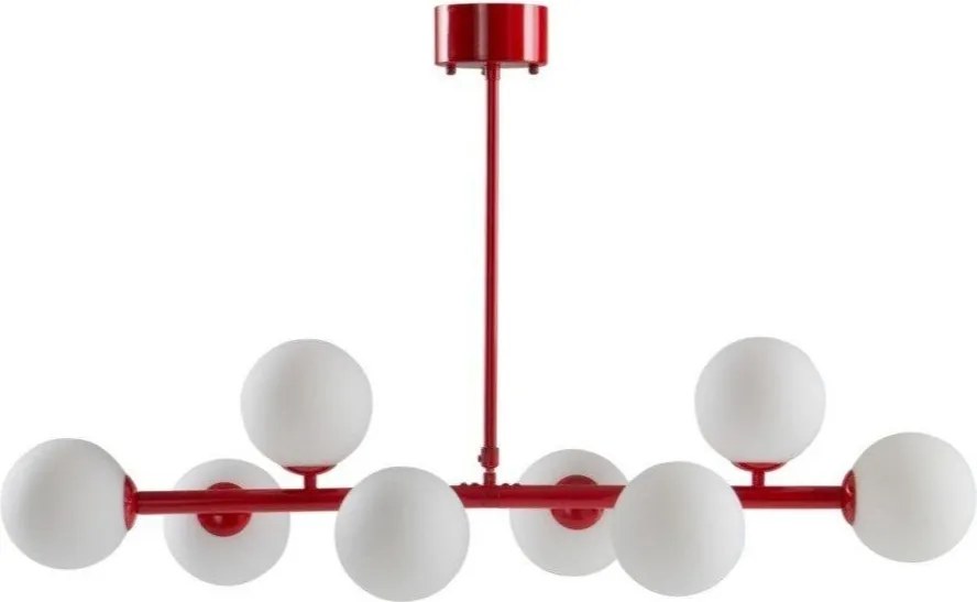 Červené/bílé stropní svítidlo z opálového skla 30x104 cm Ekman – Jotex