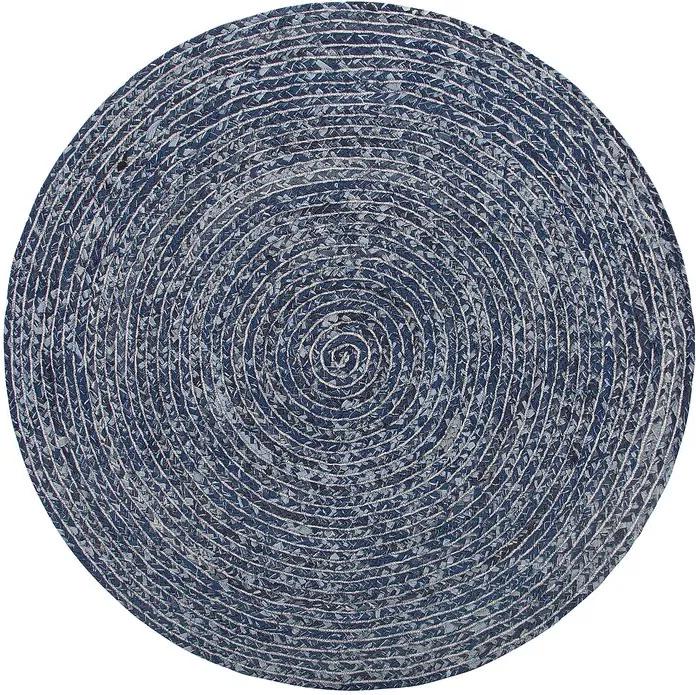 Kulatý džínový koberec ø 140 cm tmavě modrý BULUCA