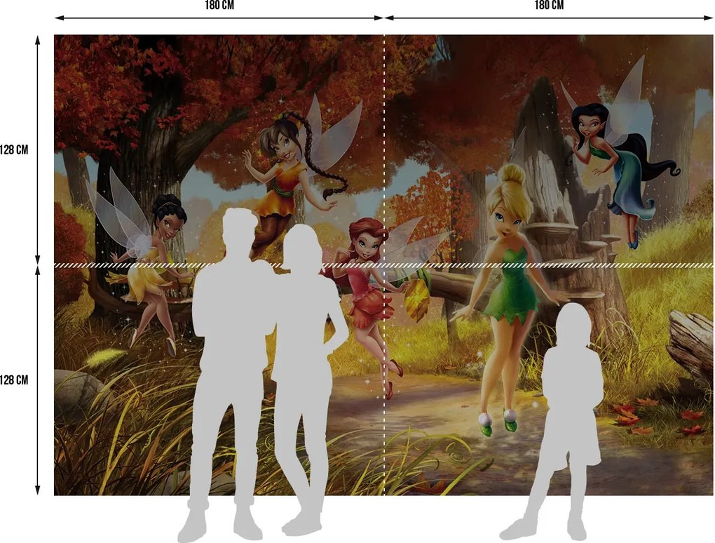 Dětská fototapeta na zed' Podzimní Víly, Disney | 360 x 254 cm | DFTD 0251