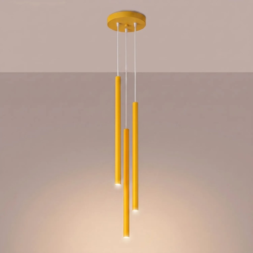Sollux Lighting Závěsné svítidlo PASTELO 3P žluté