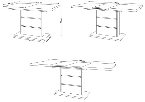 Rozkládací jídelní stůl PAOLO dub craft/černá