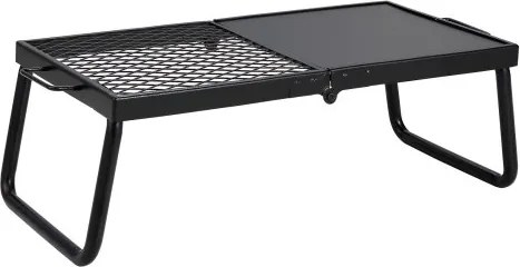 skládací gril na táborák, ocelový mřížkový rošt pro těžký provoz, 57 cm