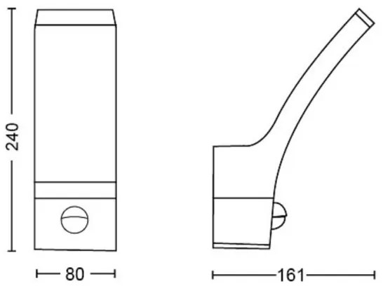 Philips - LED Venkovní nástěnné svítidlo se senzorem SPLAY LED/3,8W/230V IP44