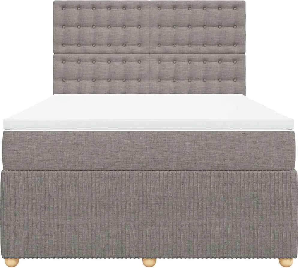 Box spring postel s matrací taupe 140x200 cm textil 3292097